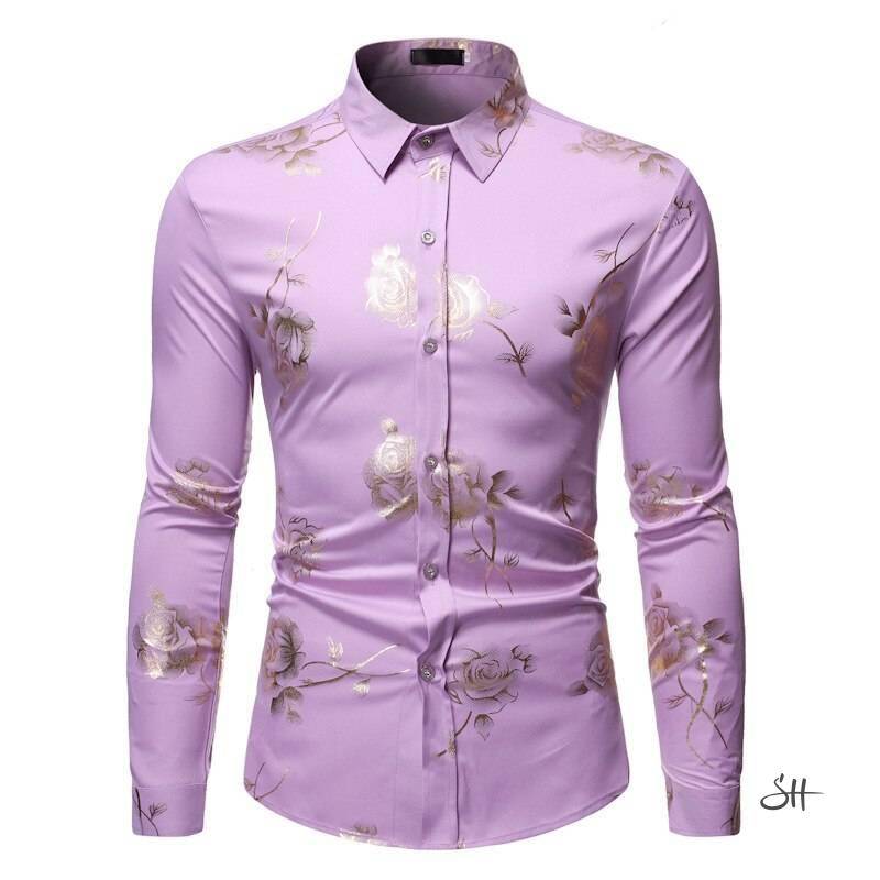 Men's Stylish Flower Printed Design Shirts